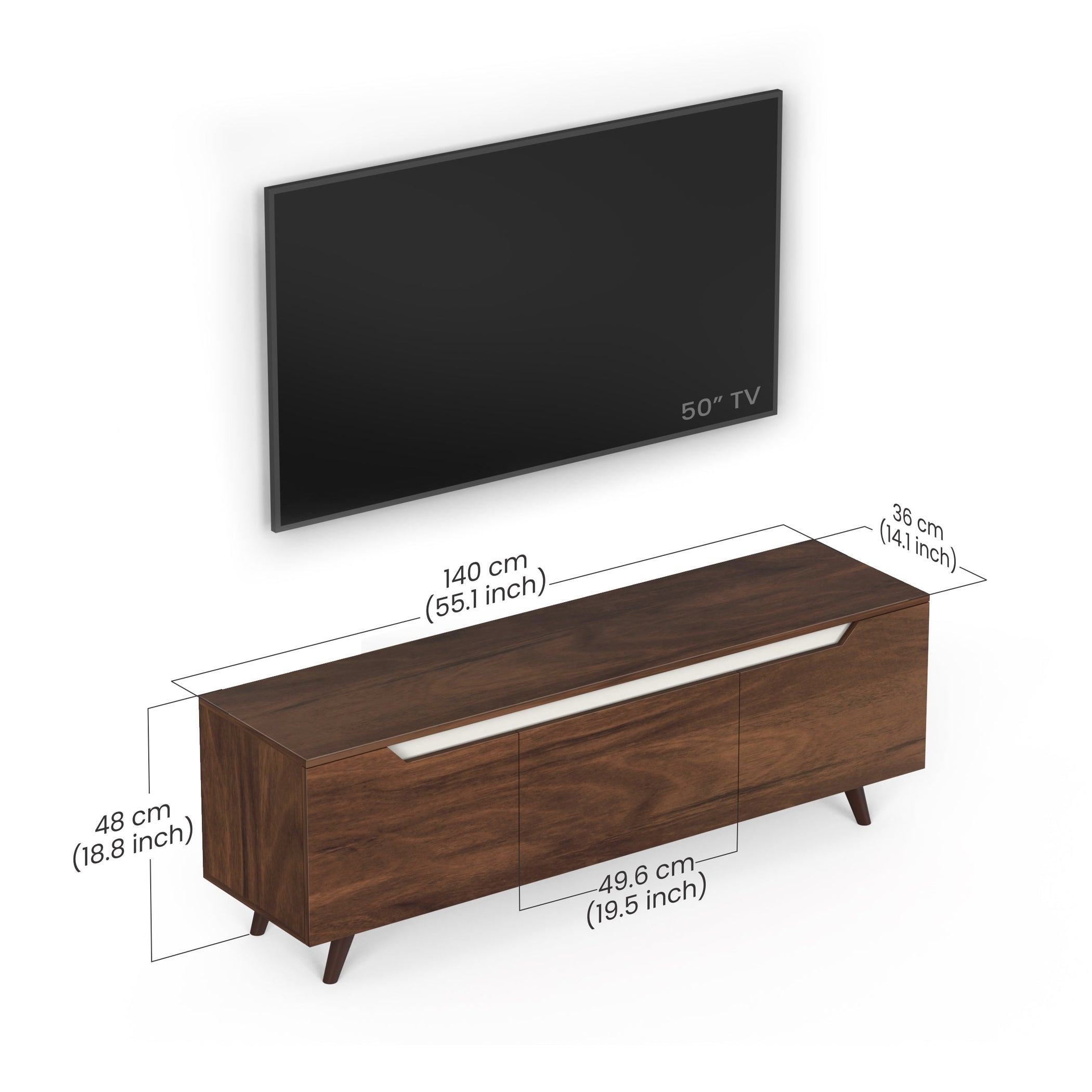 Blesky Mini Floor Standing TV Entertainment Unit & Cabinet with Décor ...