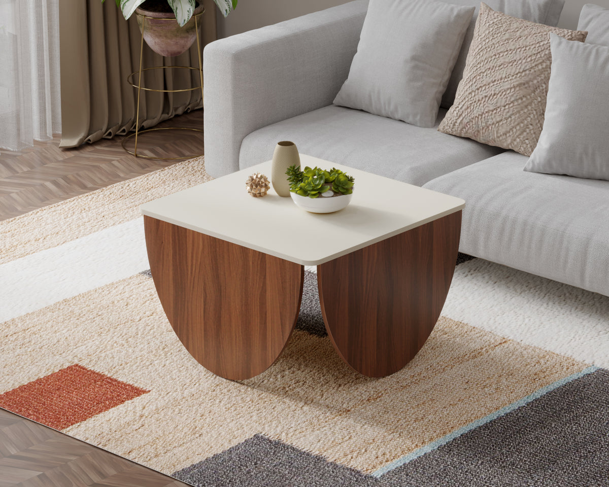 Cleta Centre & Coffee Table Premyrr Range Walnut & Frosty — Bluewud
