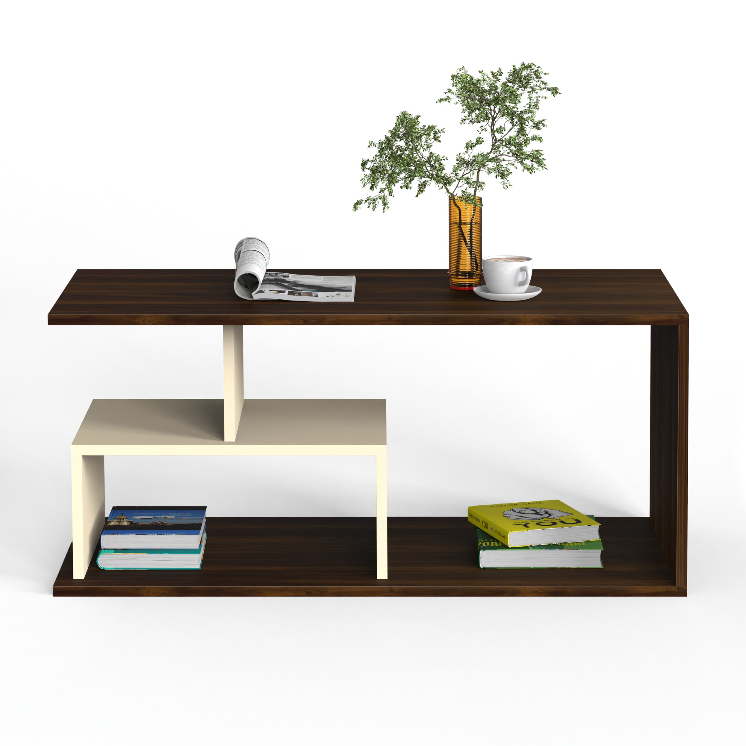 Smohn Coffee & Center Table Eessentia Range Brown Maple & Beige — Bluewud