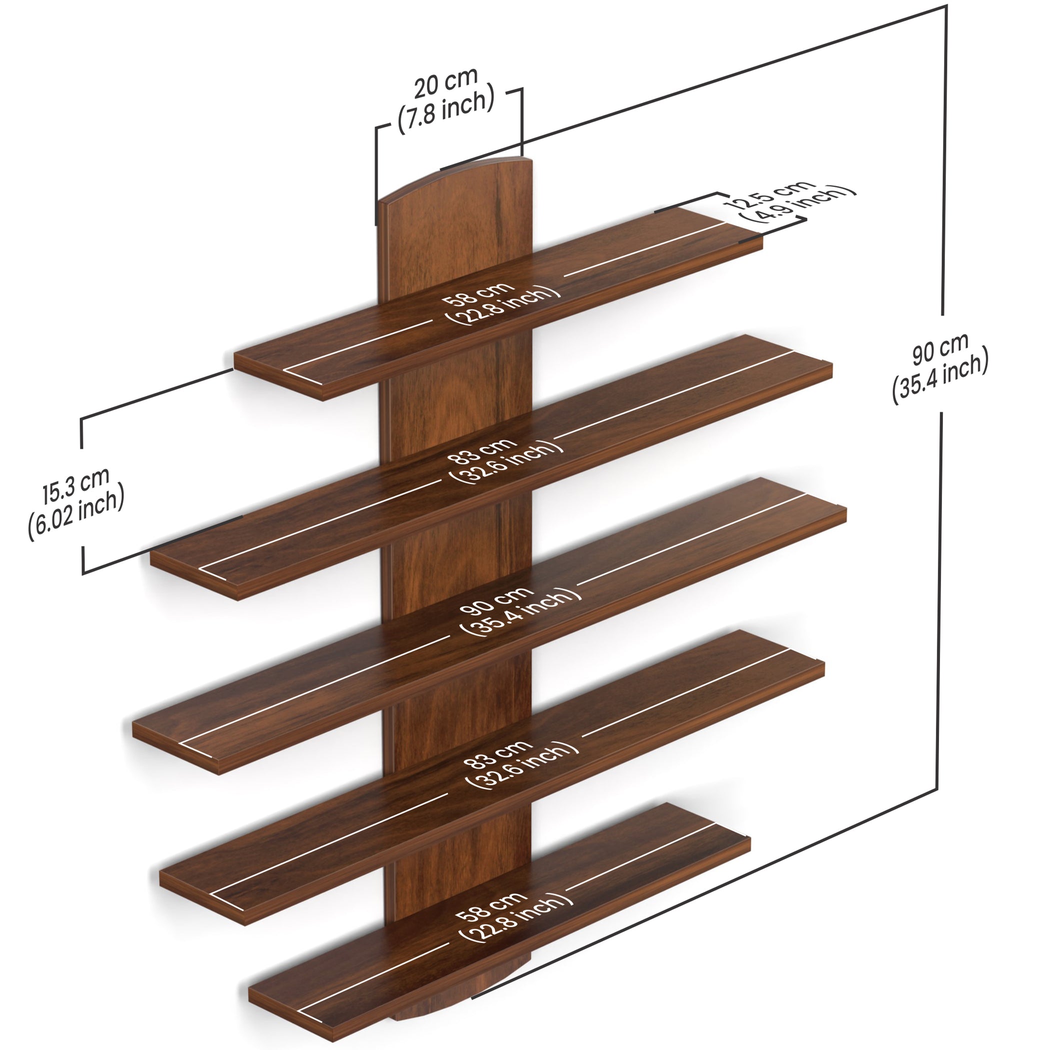 Caselle Display Shelf (5 shelves) — Bluewud