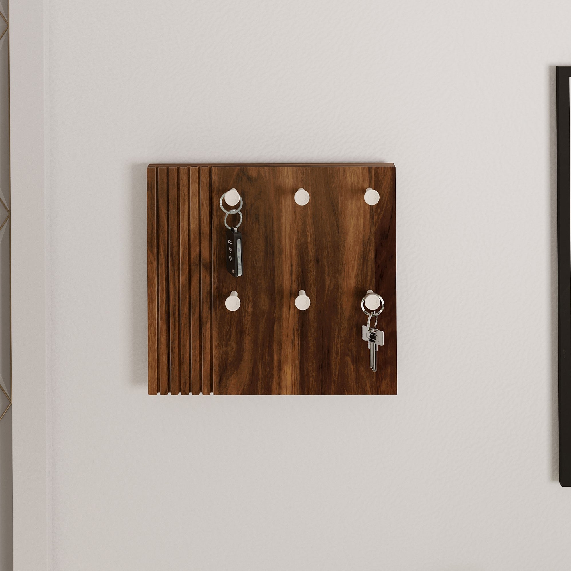 Larkyn Engineered Wood Wall Mount Key Holder with 6 Knob — Bluewud