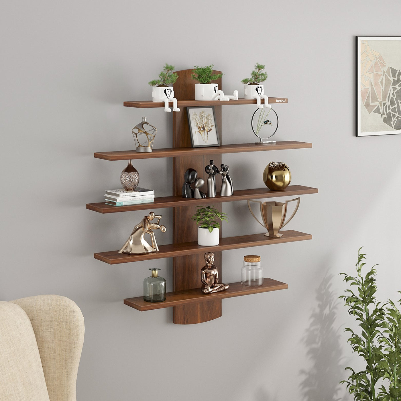 Caselle Display Shelf (5 shelves) — Bluewud