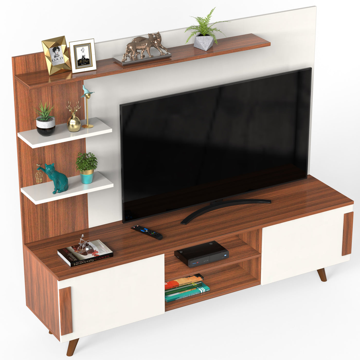 Rowlet Mini TV Unit Cabinet with Storage, Ideal for Up to 42" — Bluewud