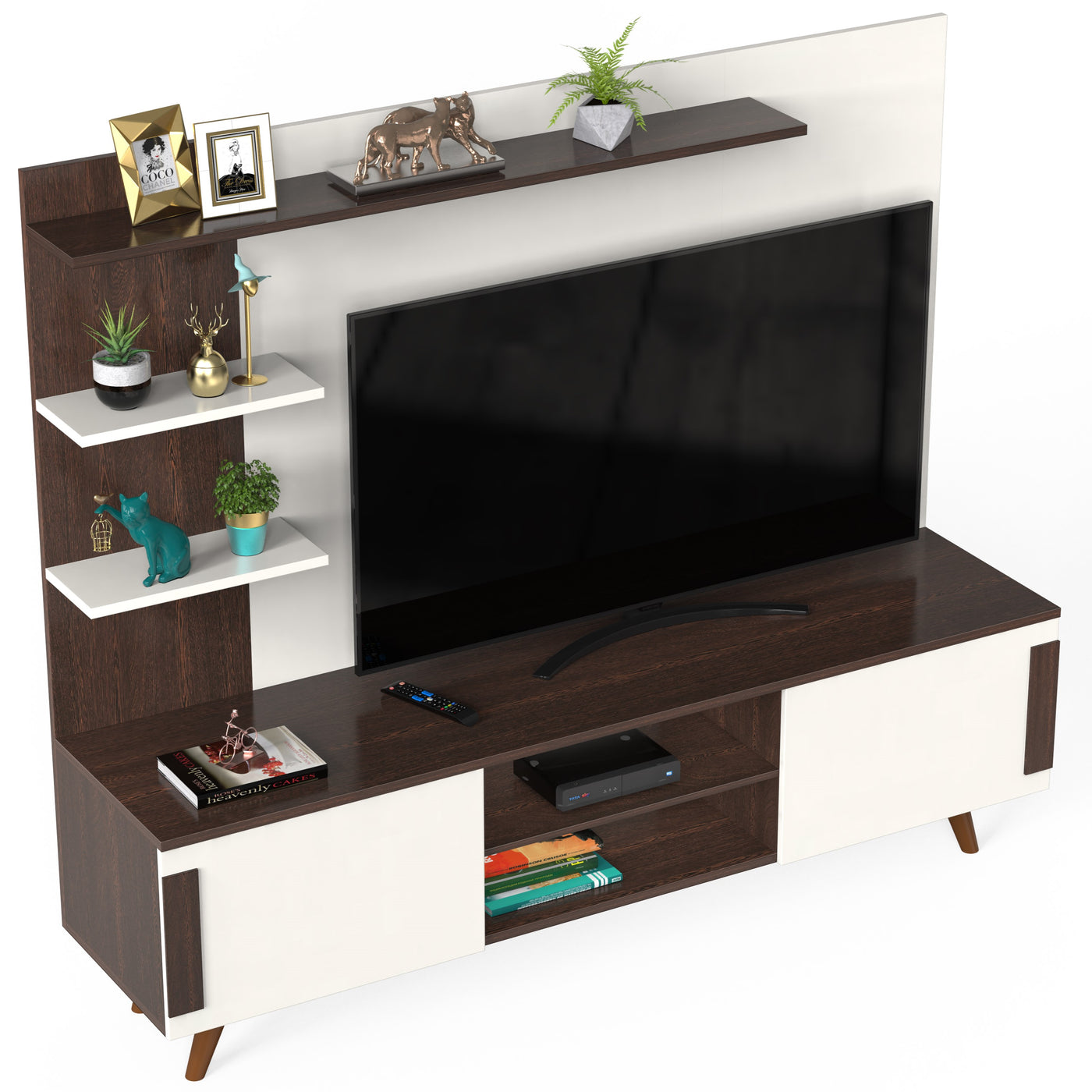 Rowlet Mini TV Unit Cabinet with Storage, Ideal for Up to 42" — Bluewud