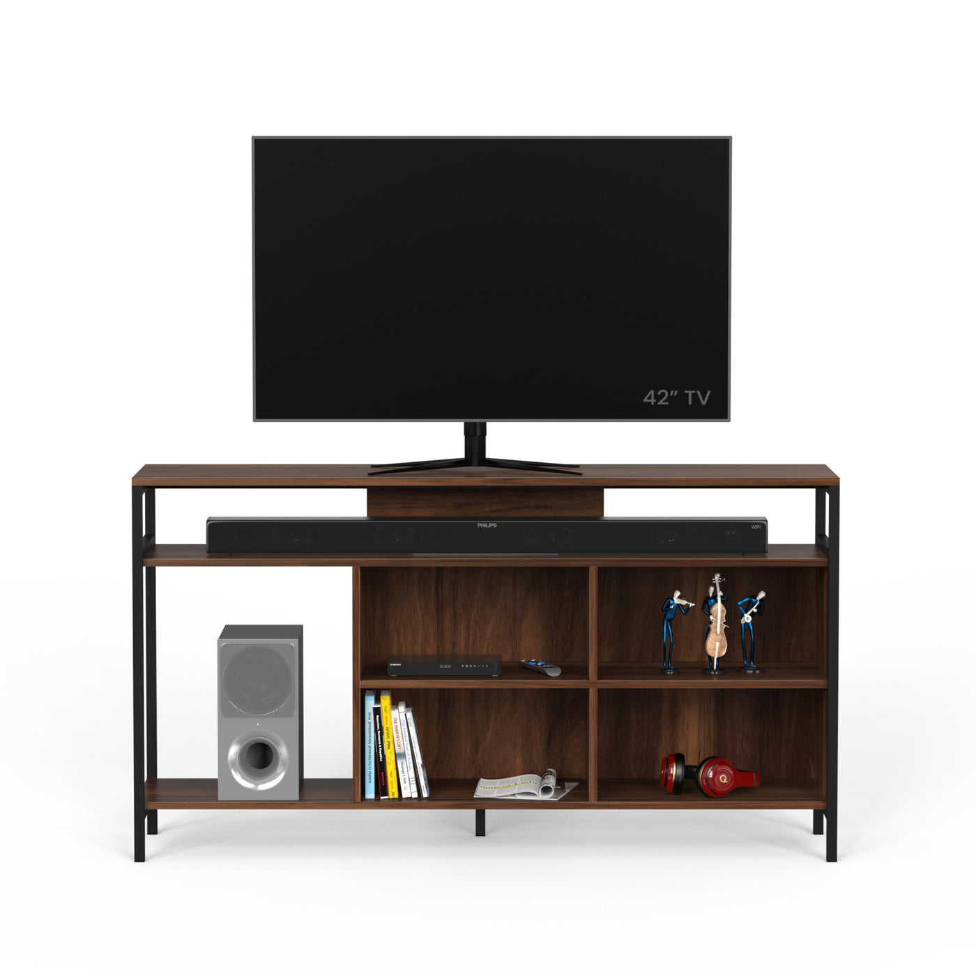 Duskin TV Entertainment Unit Set Top Box Stand/TV Cabinet with Shelves ...
