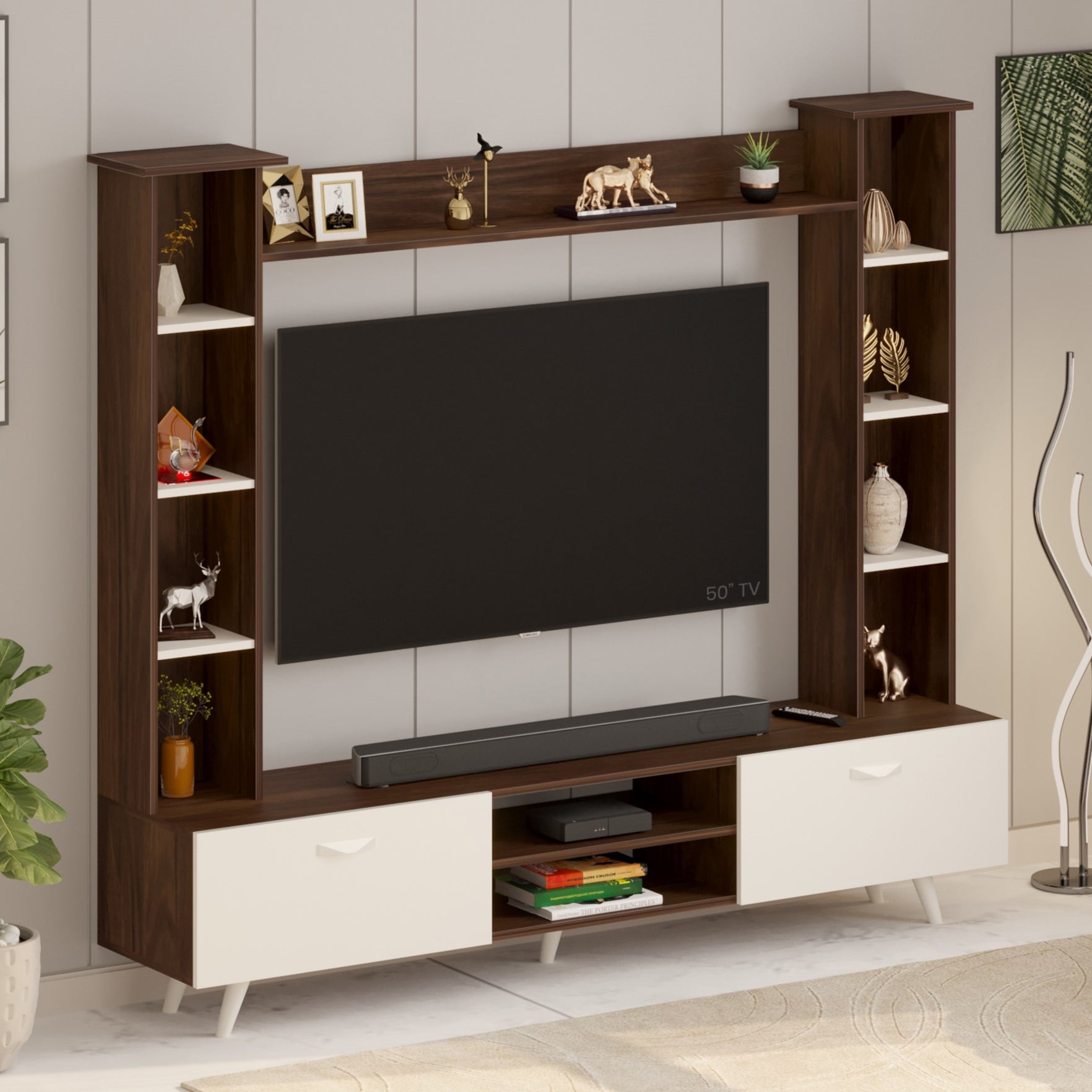 Pinn Engineered Wood TV Entertainment Unit Set Top Box Stand/TV Cabine ...