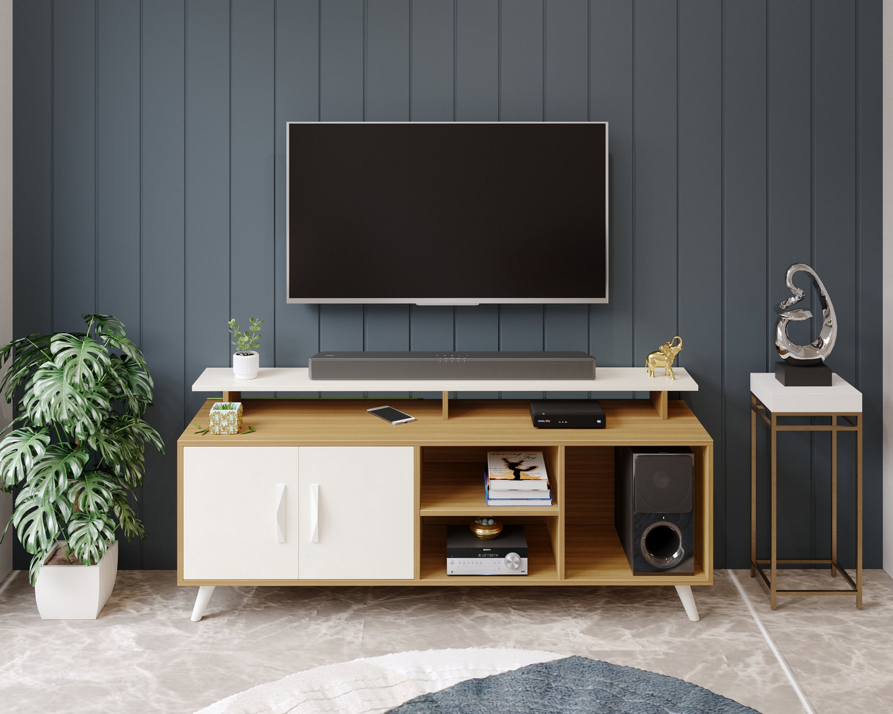 Skiddo TV Unit, Ideal for 55" — Bluewud
