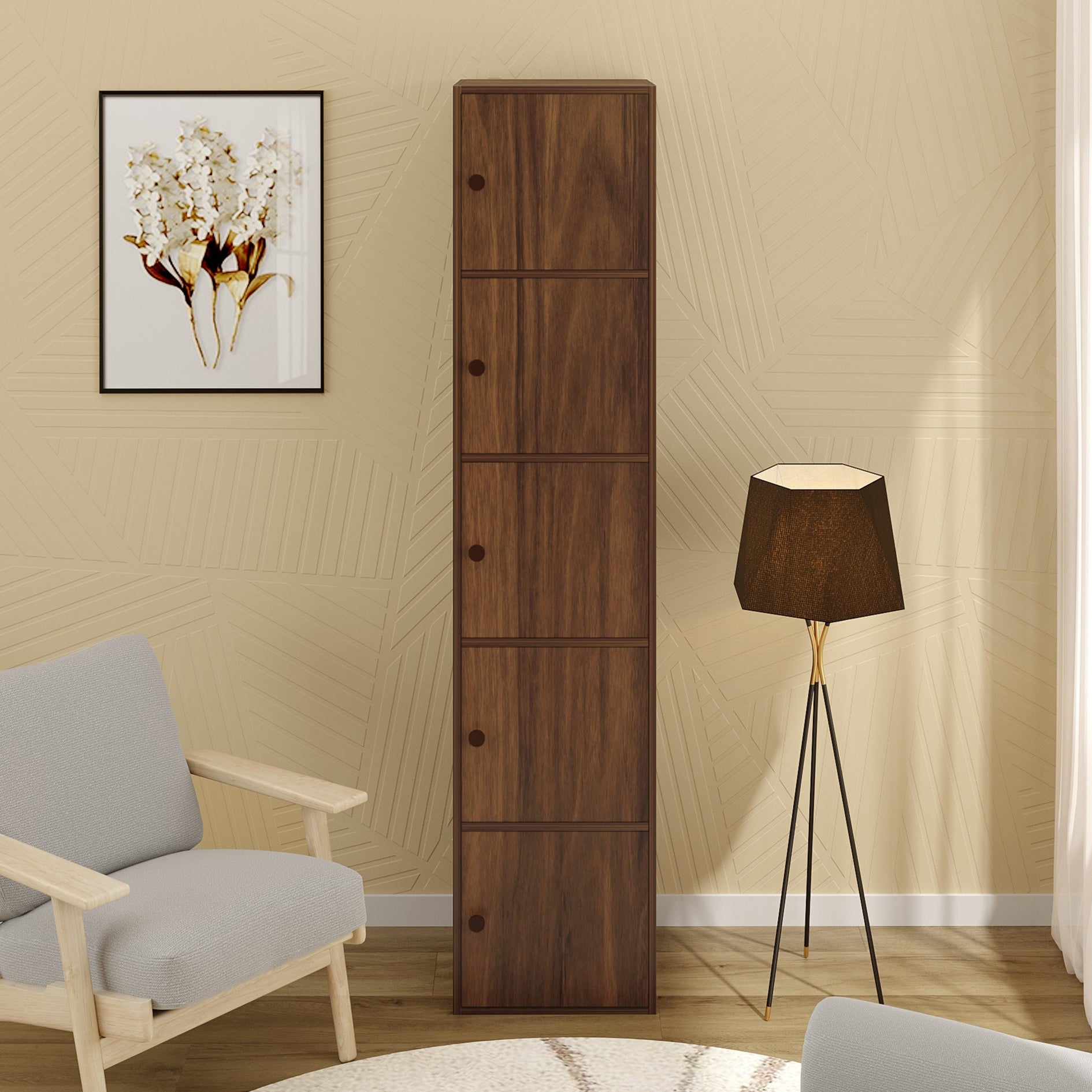 Calcio 5-Tier Storage Unit Cabinet Rack Organizer Wardrobe Almirah Cup ...