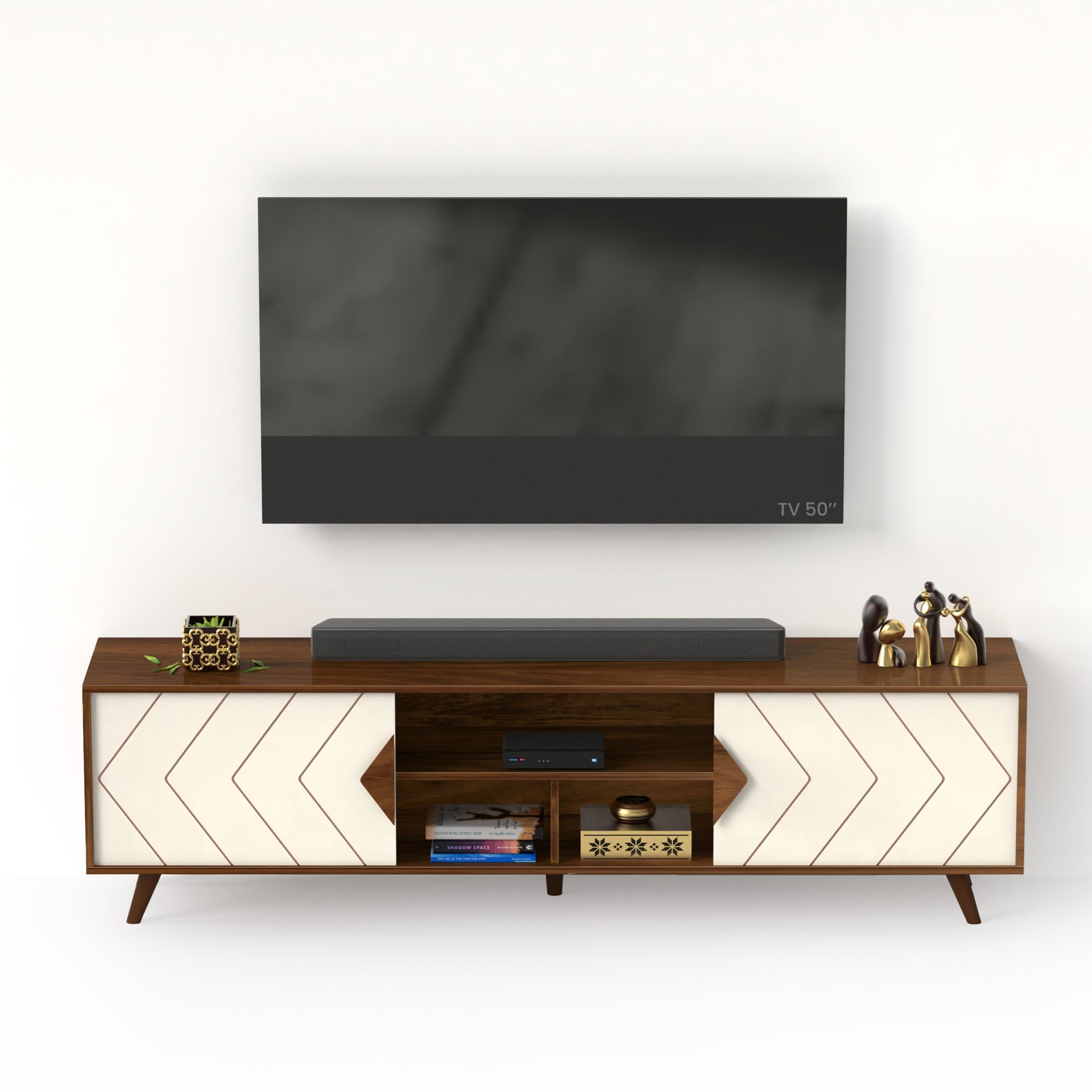 Wilbrome TV Entertainment Unit & Cabinet with Storage Shelves, up to 6 ...