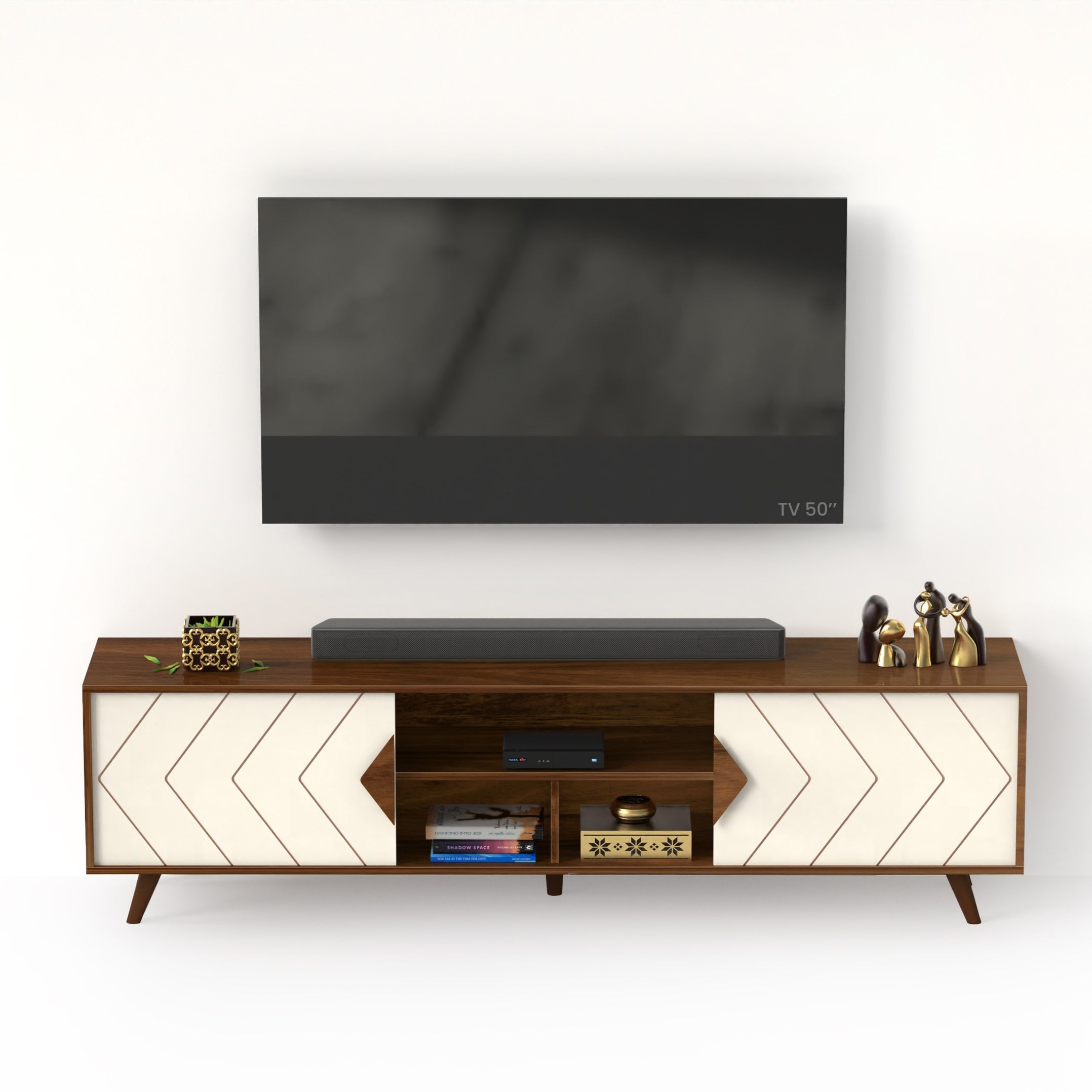 Wilbrome TV Entertainment Unit & Cabinet with Storage Shelves, up to 6 ...