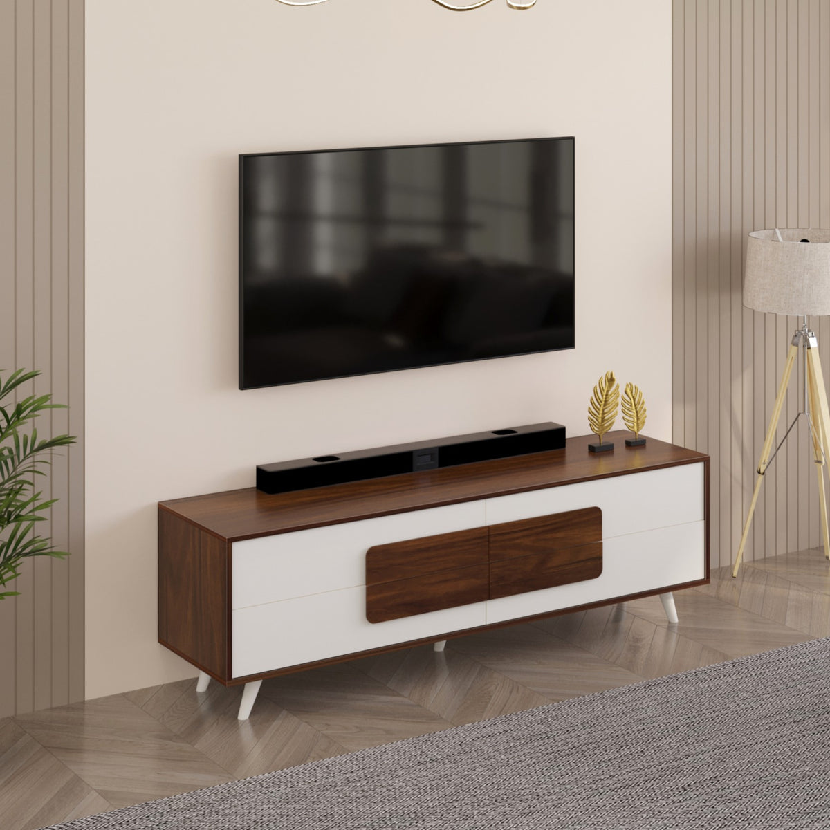 Mayrone TV Unit & Cabinet with Storage Drawers, Ideal for Up to 60" (B ...