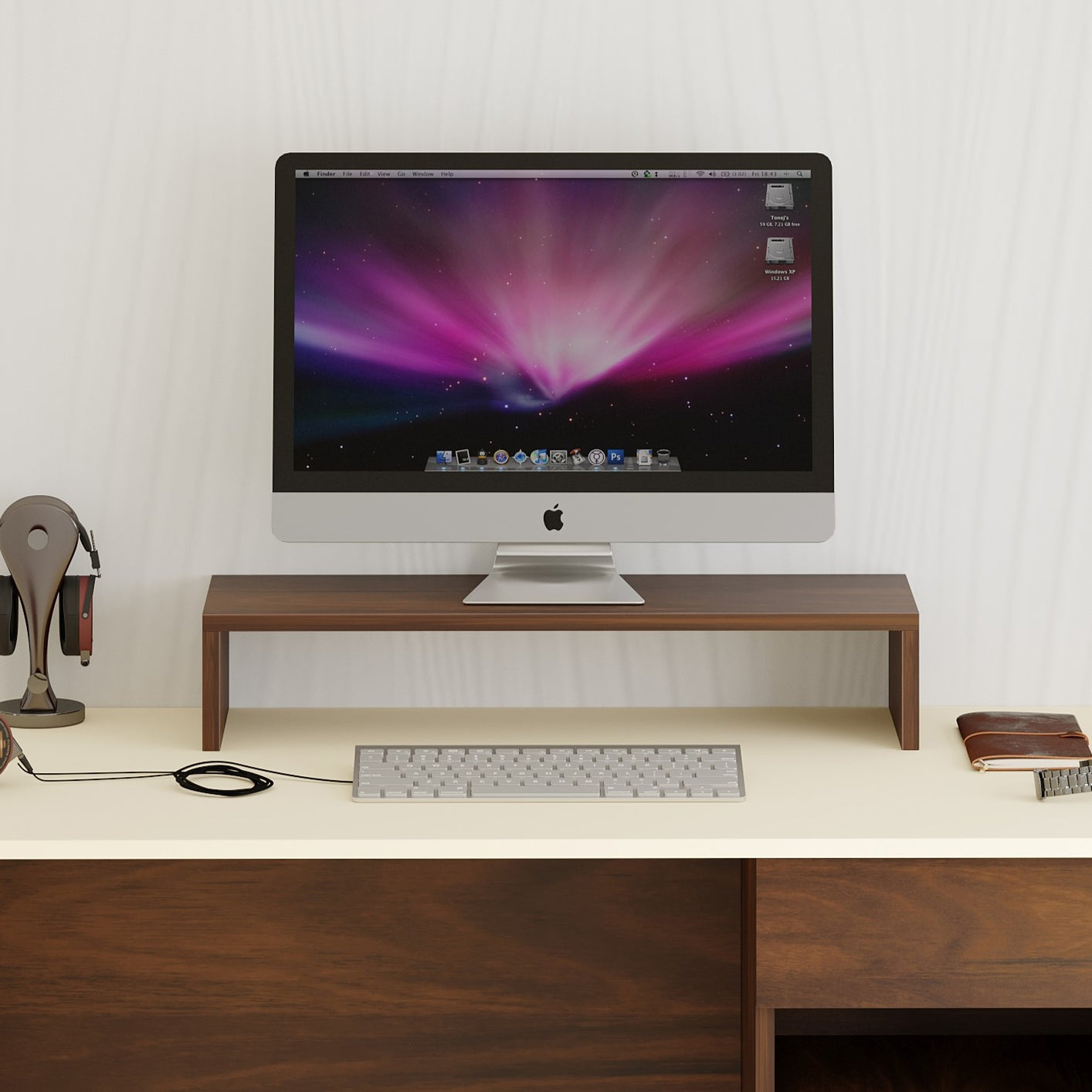 Norel monitor stand for desk , Large Monitor Table with Screen Rise, I ...