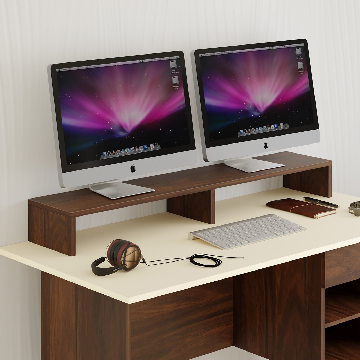 Norel monitor stand for desk , Large Monitor Table with Screen Rise, I ...