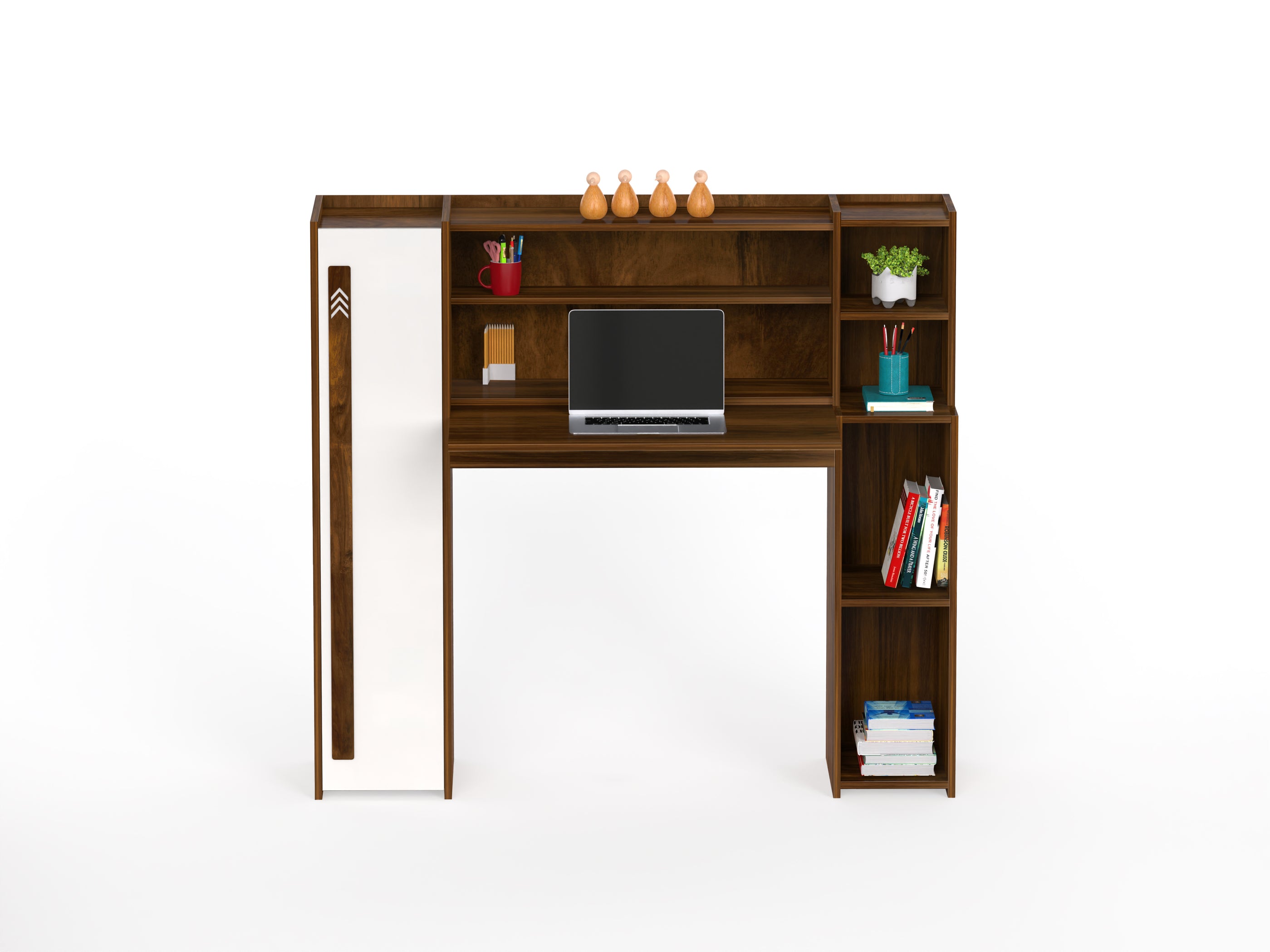 Walden Study Table Brown Maple & White — Bluewud