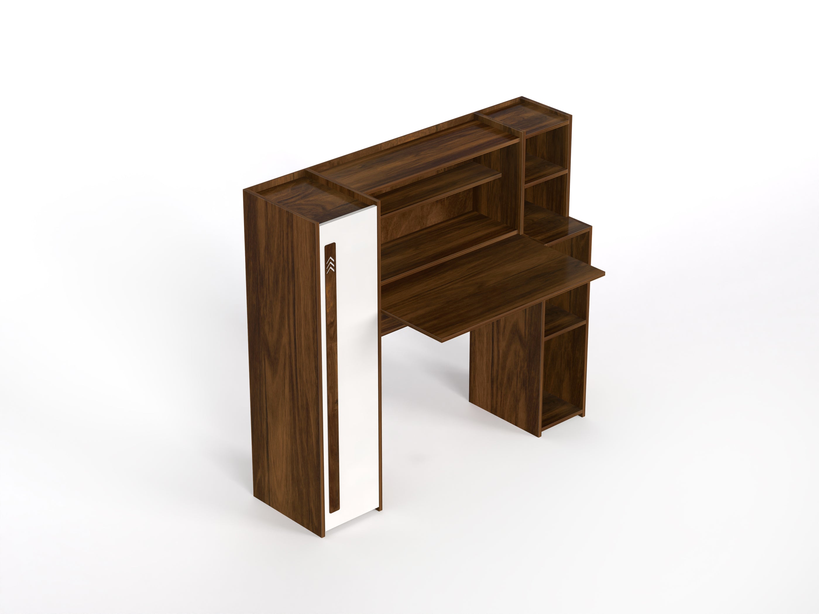 Walden Study Table Brown Maple & White — Bluewud
