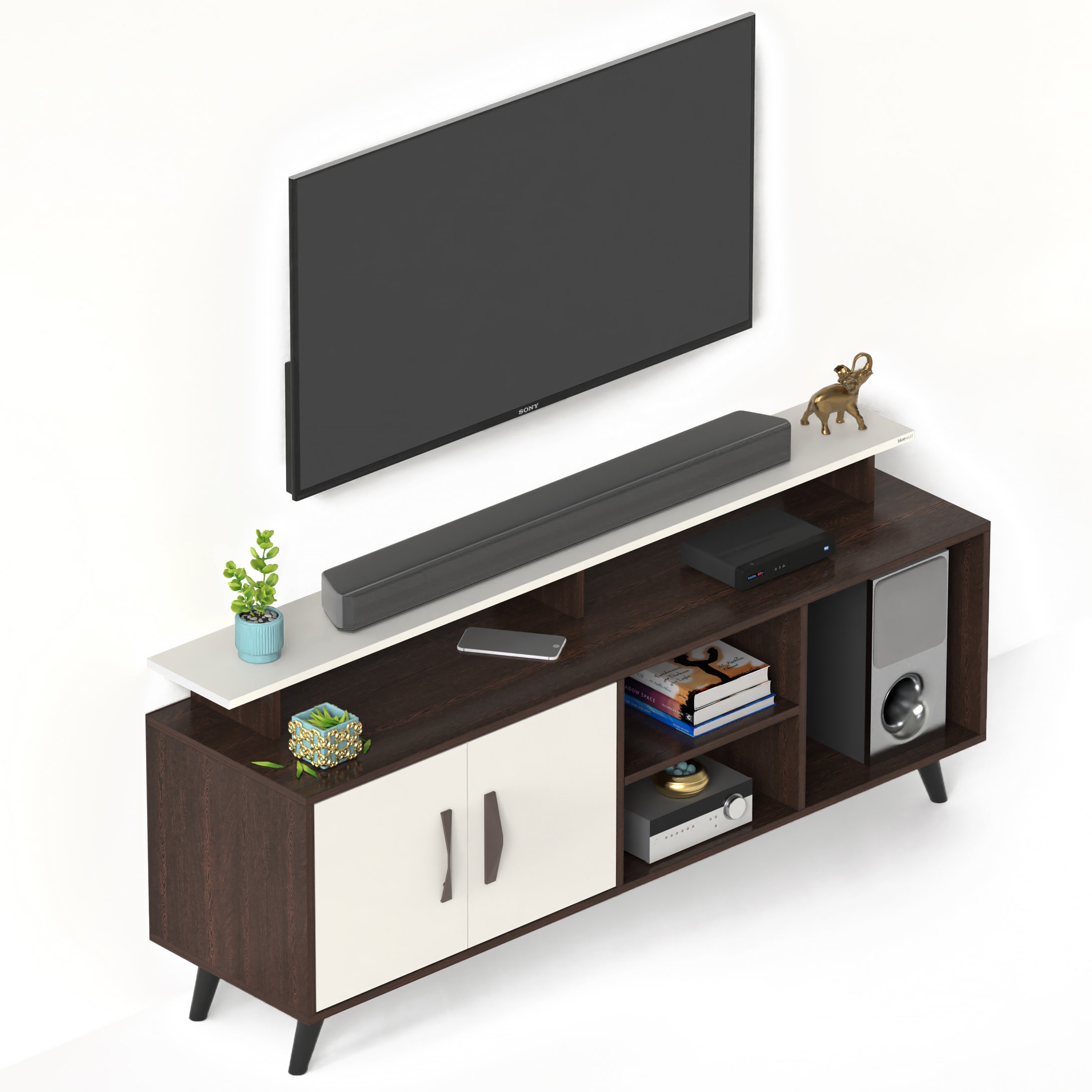 Skiddo TV Unit, Ideal for 55" — Bluewud