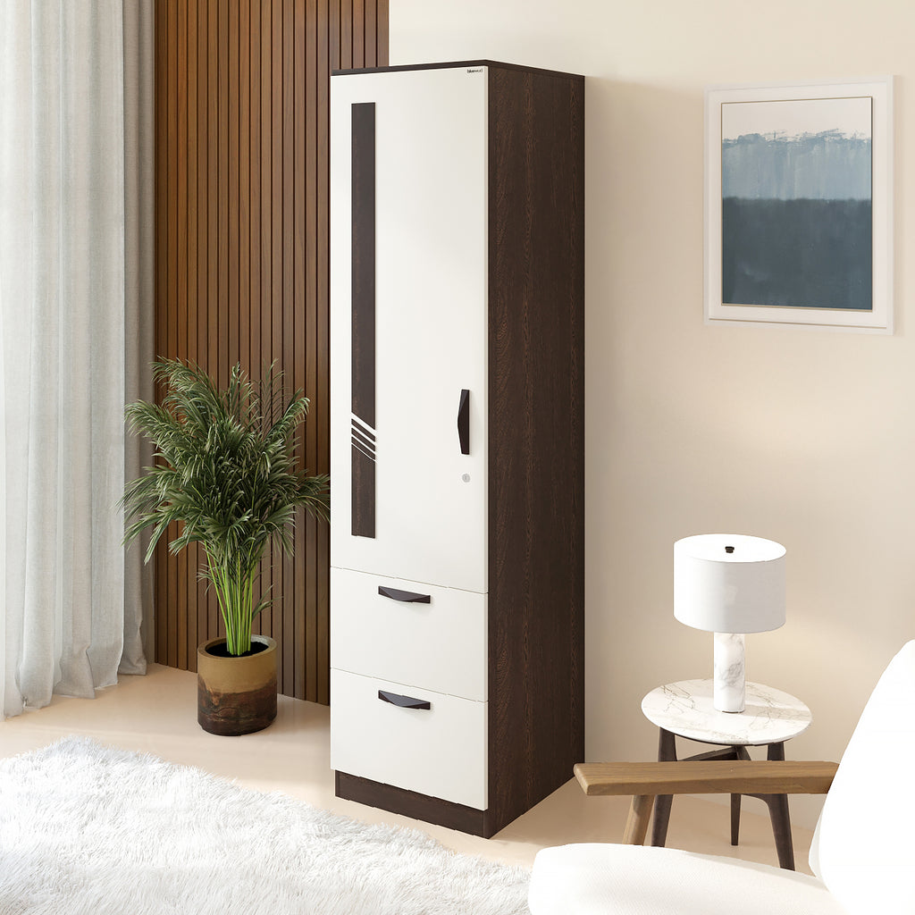 Single Door Wardrobe, One Door Wardrobe, 1 Door Wooden Almirah — Bluewud