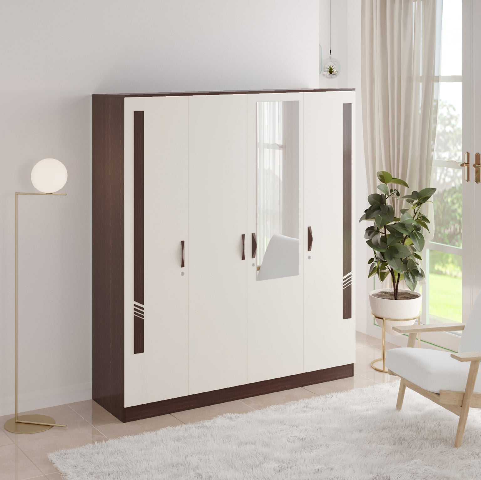 4 Door Wardrobe, Four Door Wardrobe Online, Almirah — Bluewud